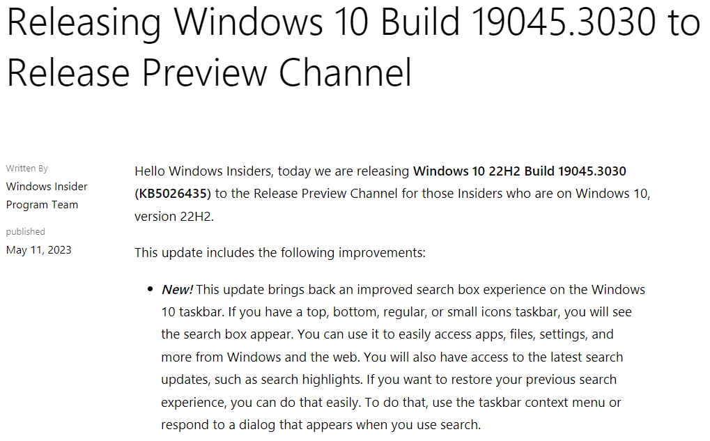 微软Win10预览版build 19045.3030(KB5026435)发布！-纯净之家